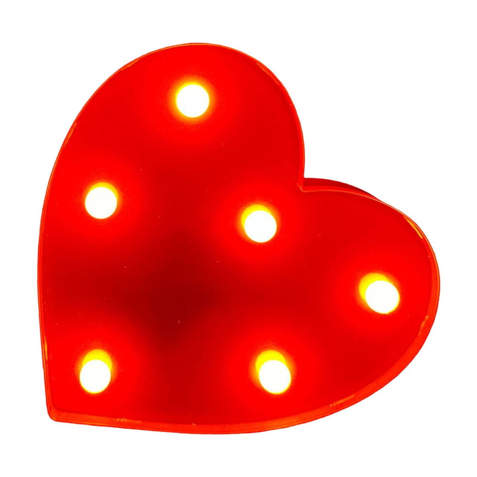 RuWeoMaa LED Marquee Lights Heart Led Light Sign Battery Operated Heart ...