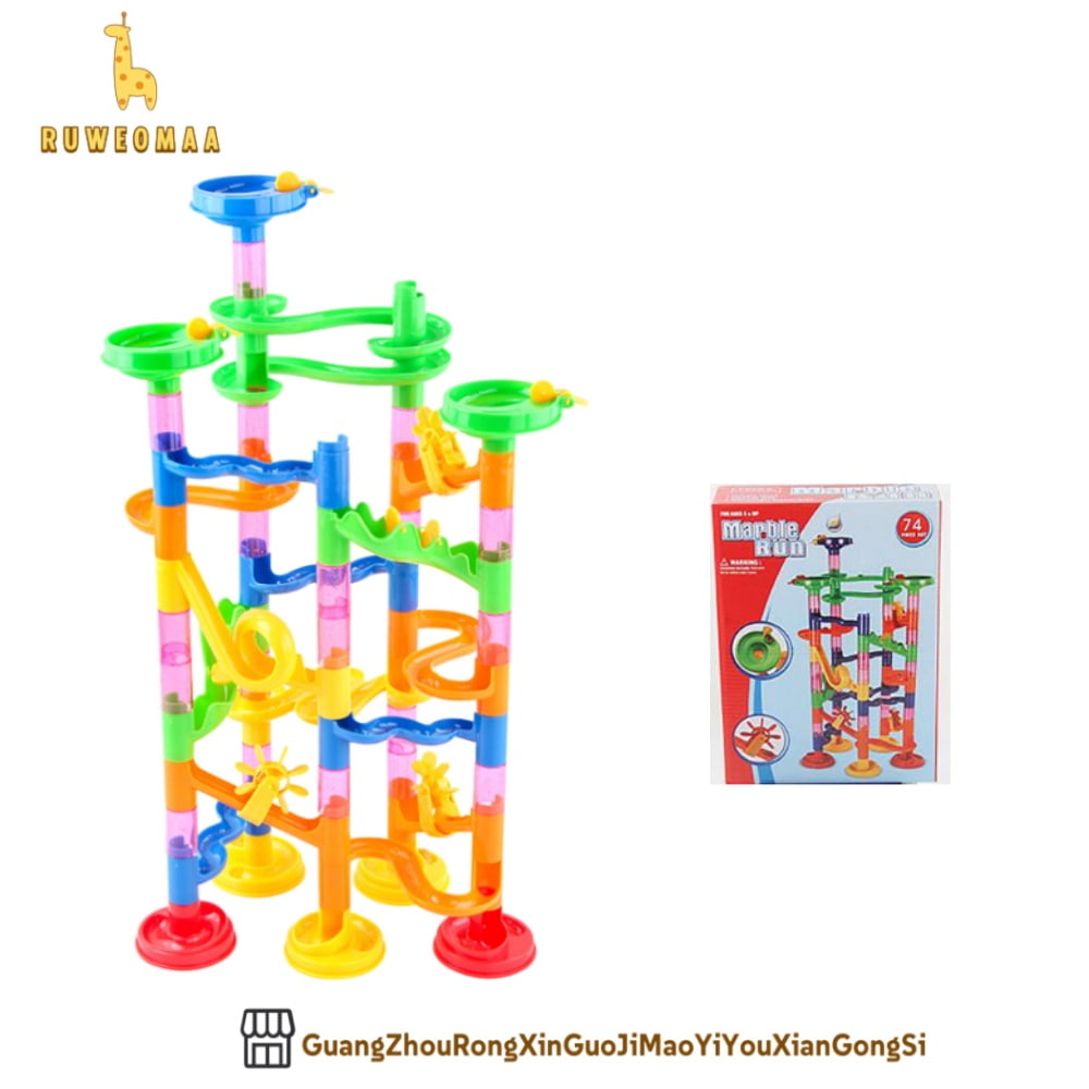 RuWeoMaa Marble Run, Marble Maze Building Blocks Toy Set for Kids ...