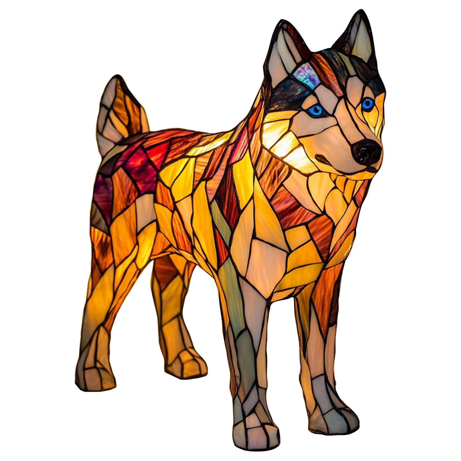 RuWeoMaa New Husky Lamp, Dogs Stained Resin Tabletop Night Light, Dog ...