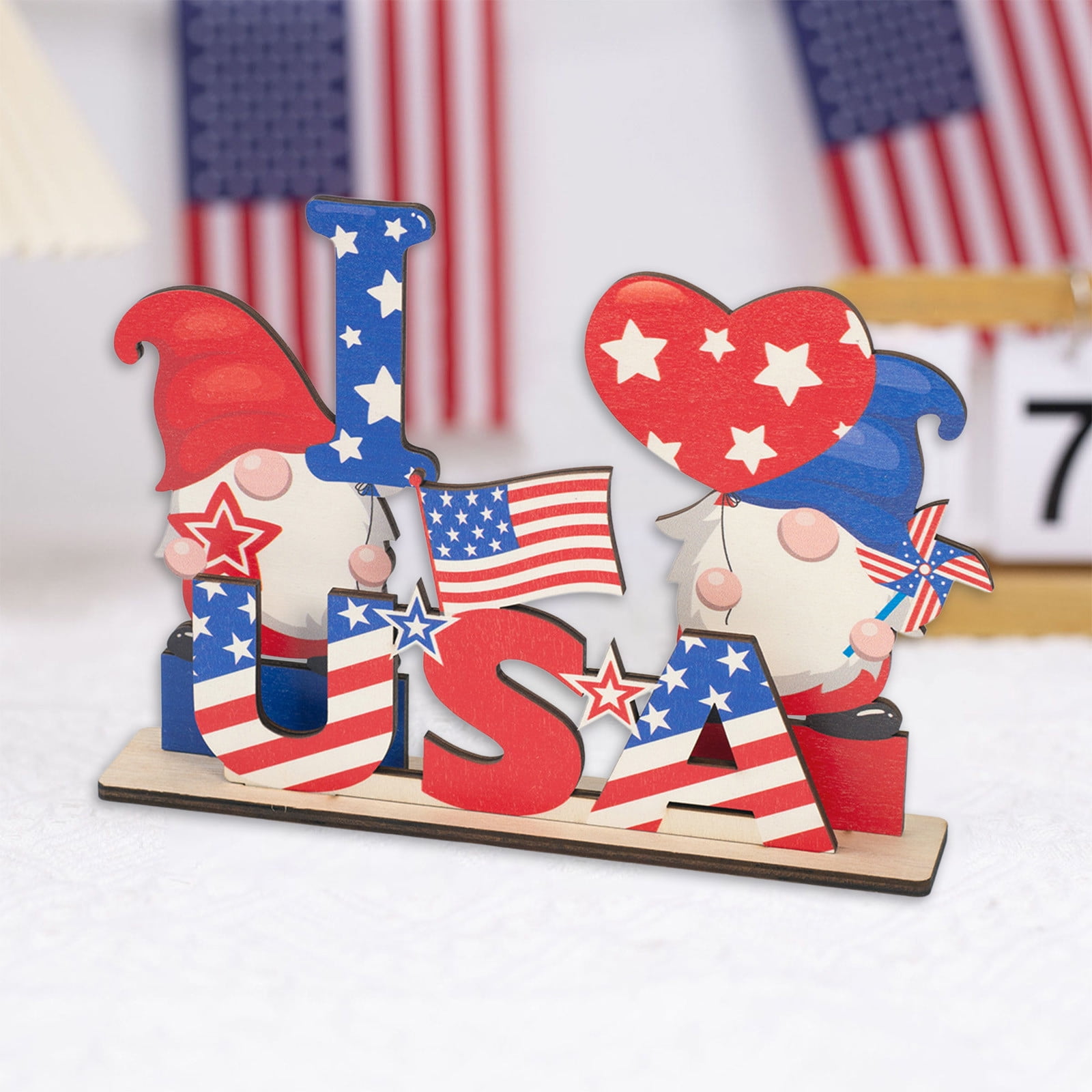 RuWeoMaa Patriotic/ 4th of July Wood Welcome Sign Rustic Table Decor ...