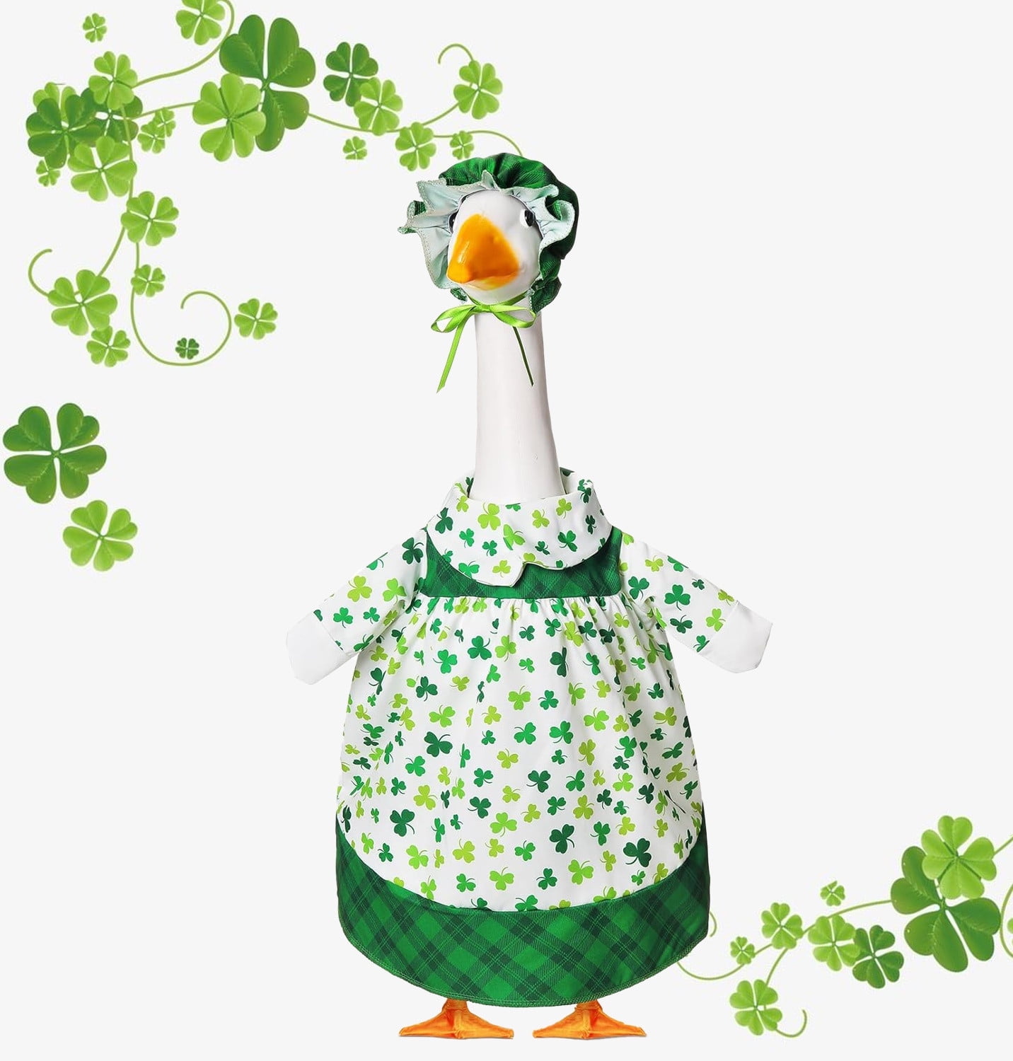 RuWeoMaa Porch Goose Outfits St Patricks Day Shamrock Goose Clothes for ...
