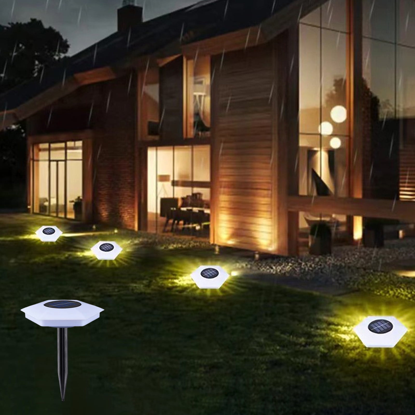 RuWeoMaa Solar Pathway Lights Outdoor Waterproof - Automatic Color ...