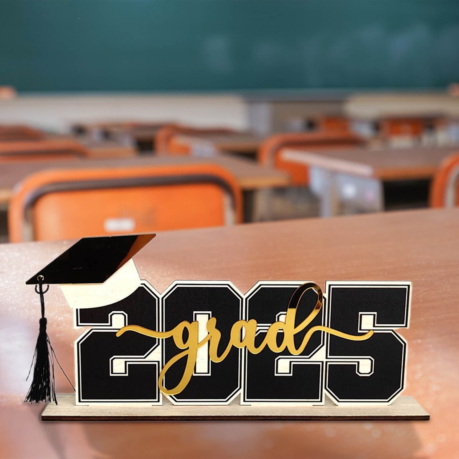 RuWeoMaa Wooden Table Sign Class of 2025 Graduation Decorations Sign ...
