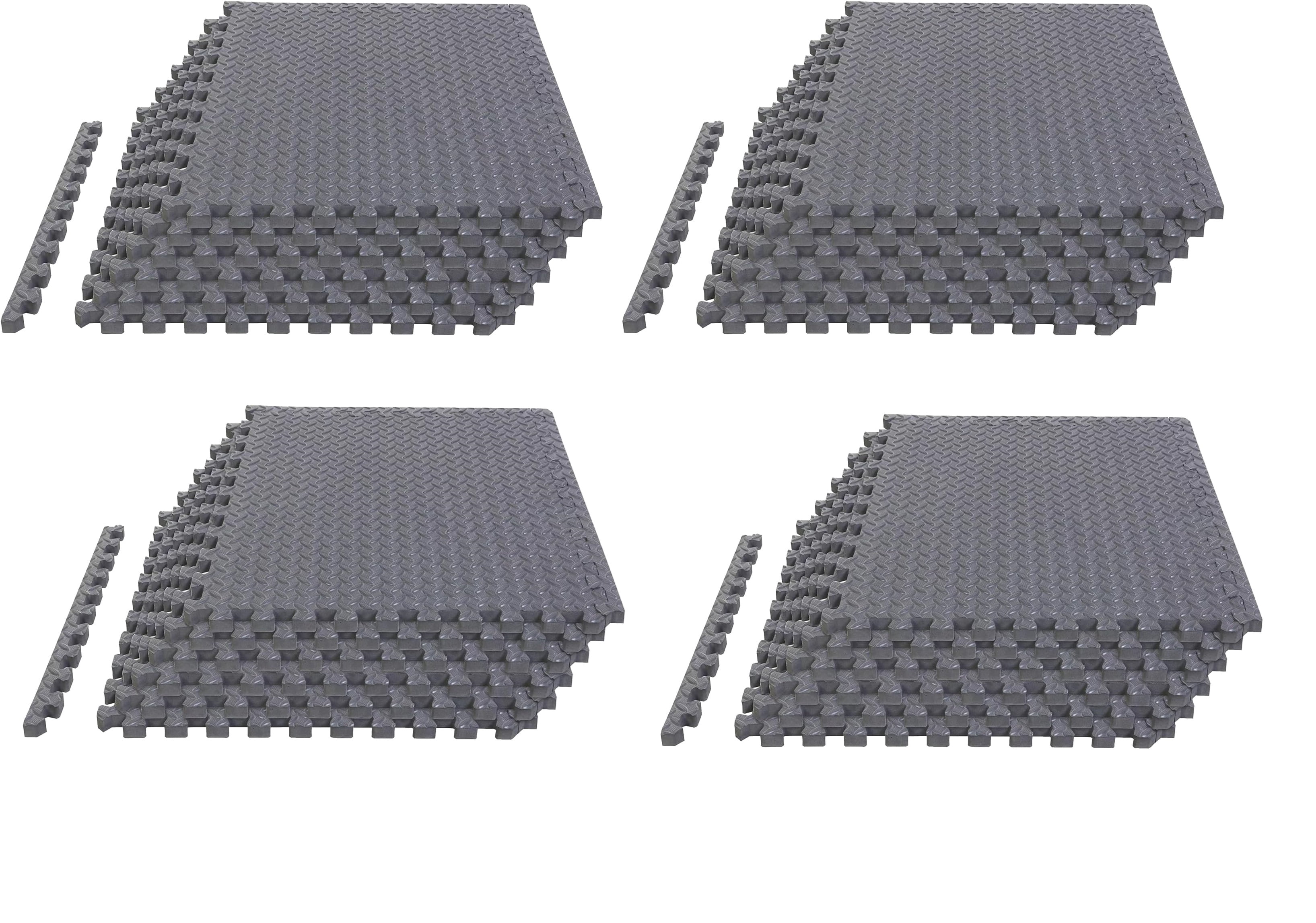 Ruabudeichei 48 Pack 1/2" Extra Thick Floor Exercise Mat for Home Gym ...