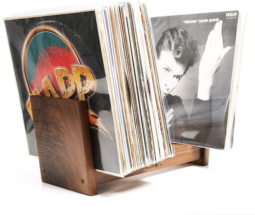 Ruach Vinyl Holder and Display for Records Wooden - Natural 100% Walnut ...