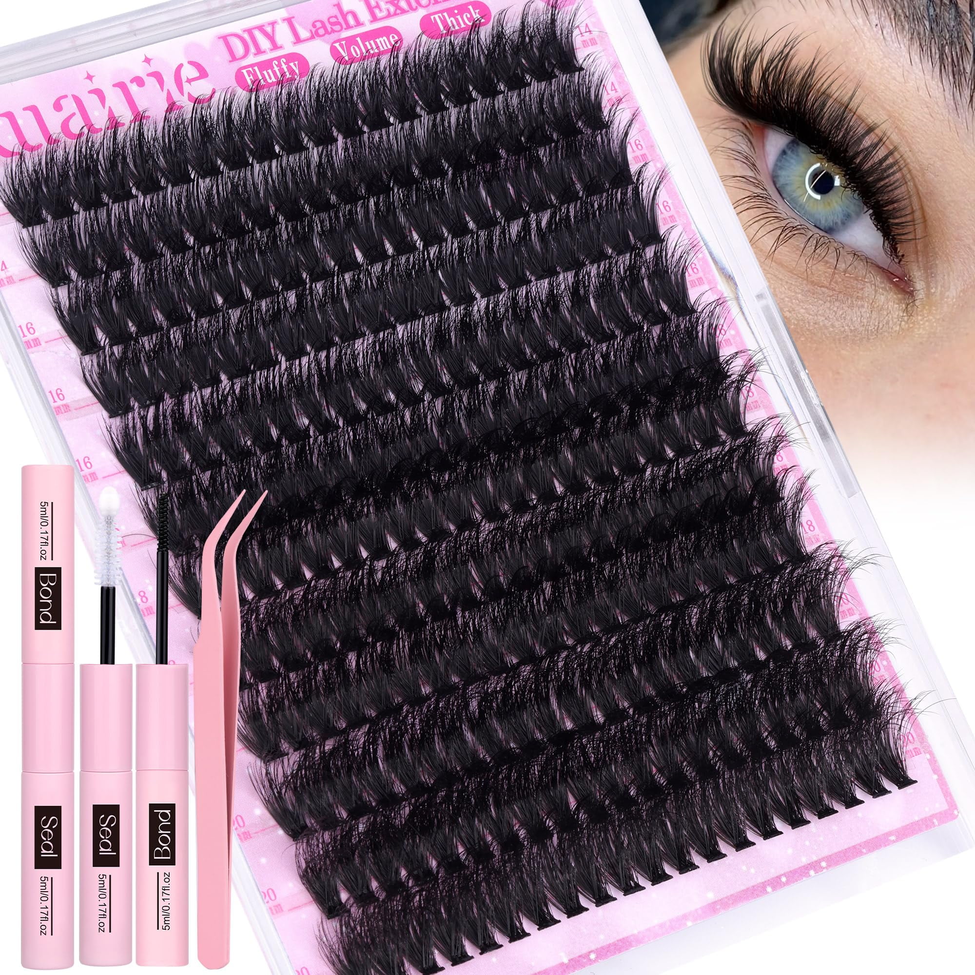 Ruairie Lash Extensions Kit TSF6 200D Volume Lash Clusters Kit 240pcs ...