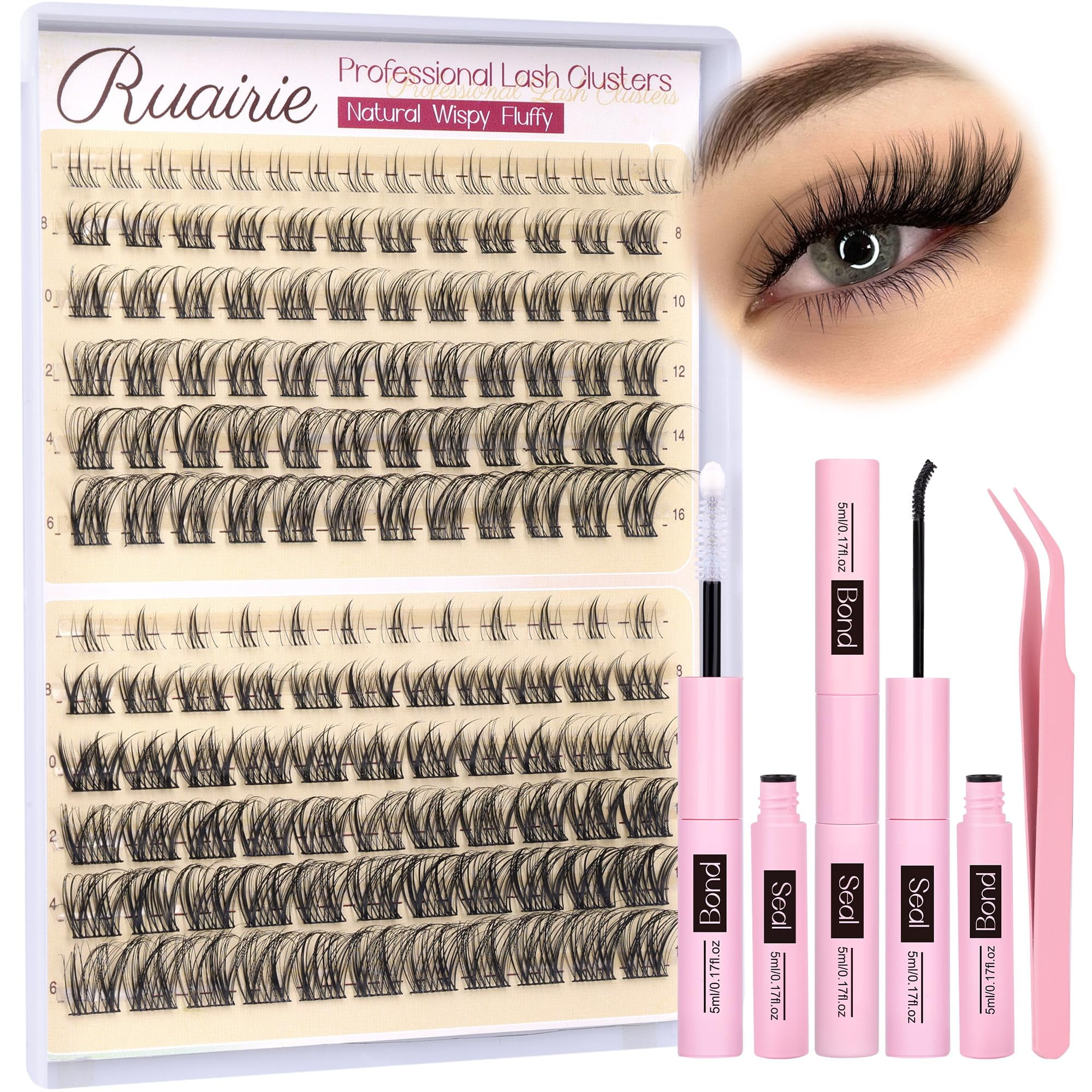 Ruairie Natural Lash Clusters OLF24 Kit Wispy Lash Extension Kit 4 ...
