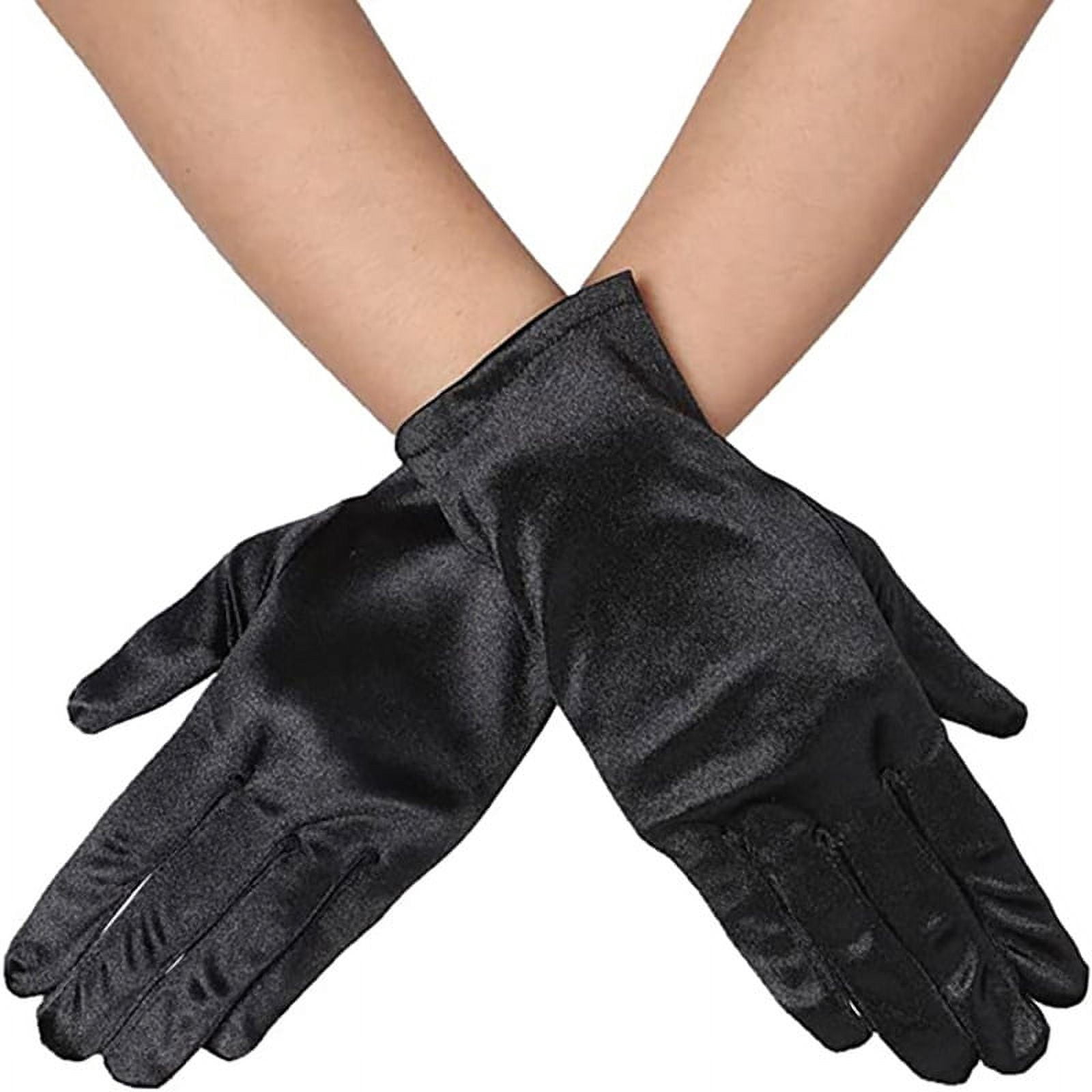Ruanlalo 1 Pair of Bridal 4 Side Stretch Matte Satin Dress Gloves Wrist ...