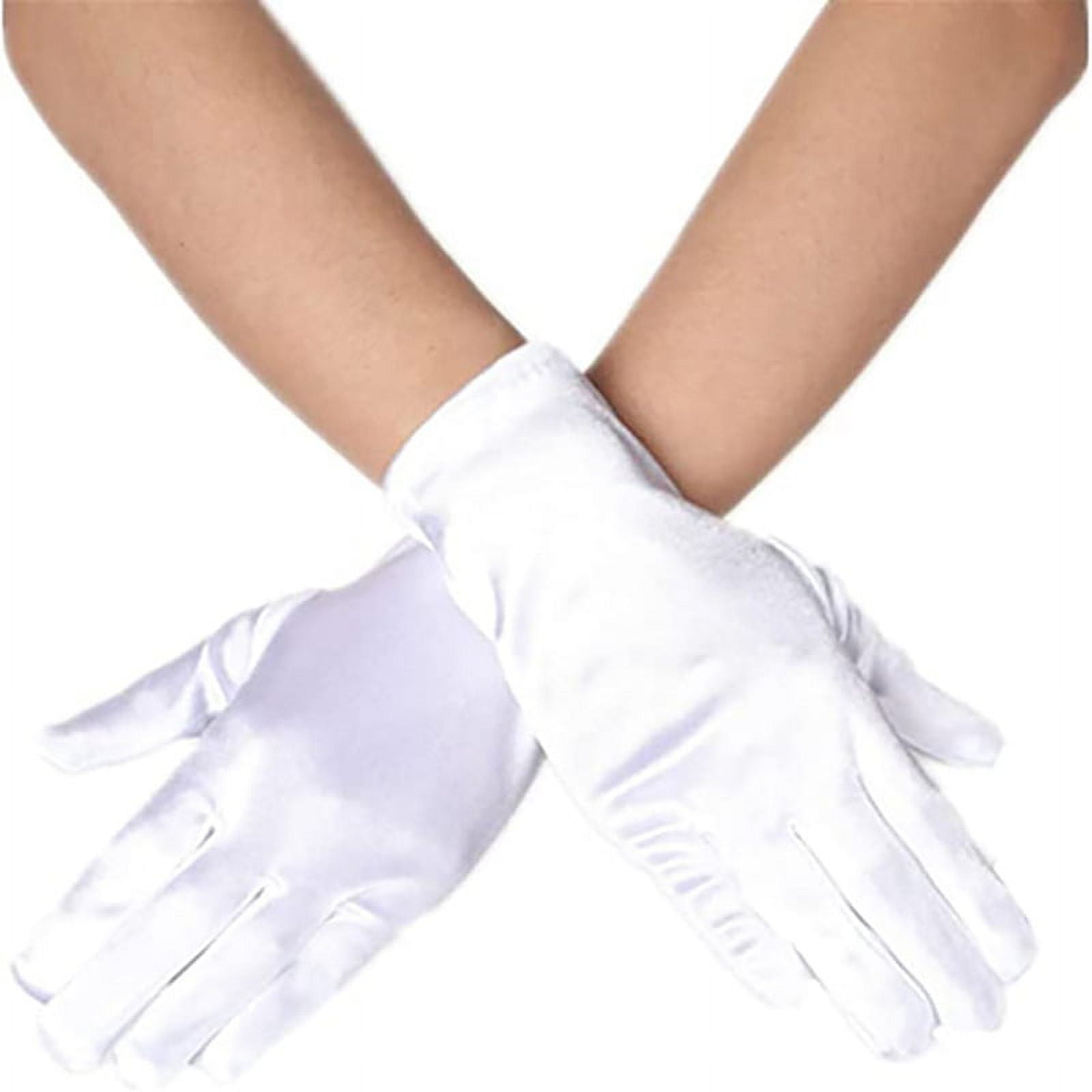Ruanlalo 1 Pair of Bridal 4 Side Stretch Matte Satin Dress Gloves Wrist ...