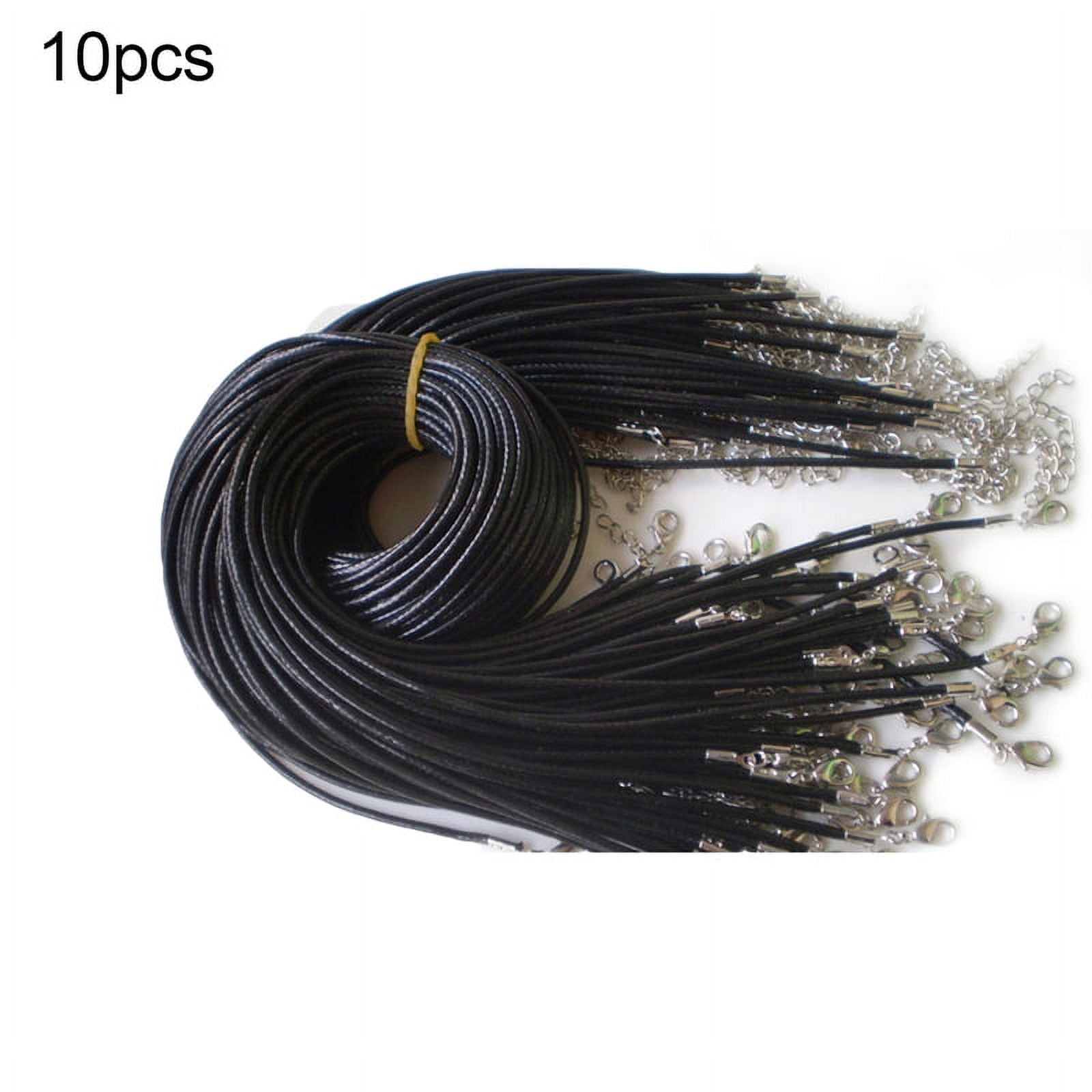 Ruanlalo 10 Pcs 2mm Wax Rope String Necklace with Lobster Clasp for DIY ...