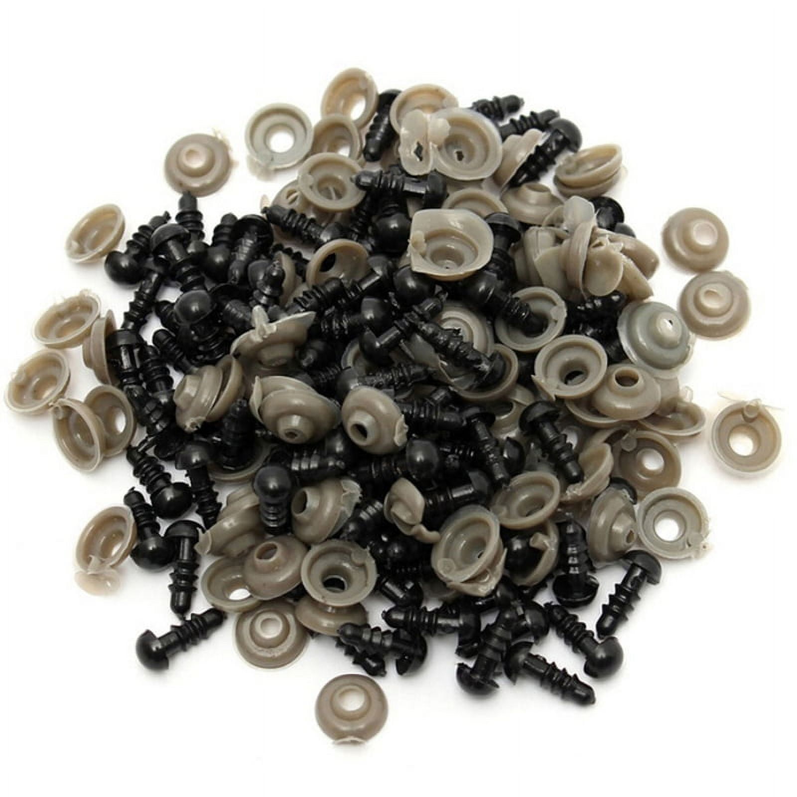 Ruanlalo 100 Pcs Black Plastic Toy Eyes Safety DIY 6-14mm for Teddy ...