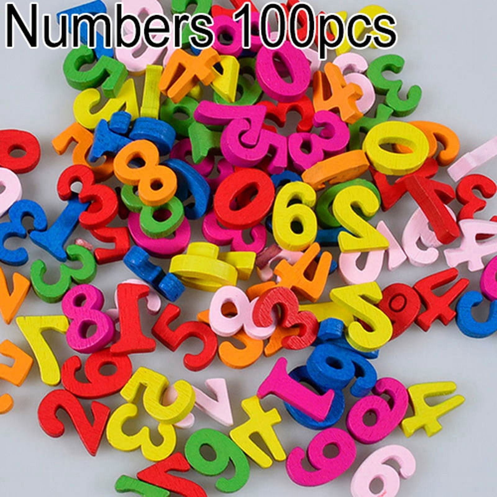 Ruanlalo 100Pcs Colorful Letters Numbers Wooden Flatback Embellishments ...