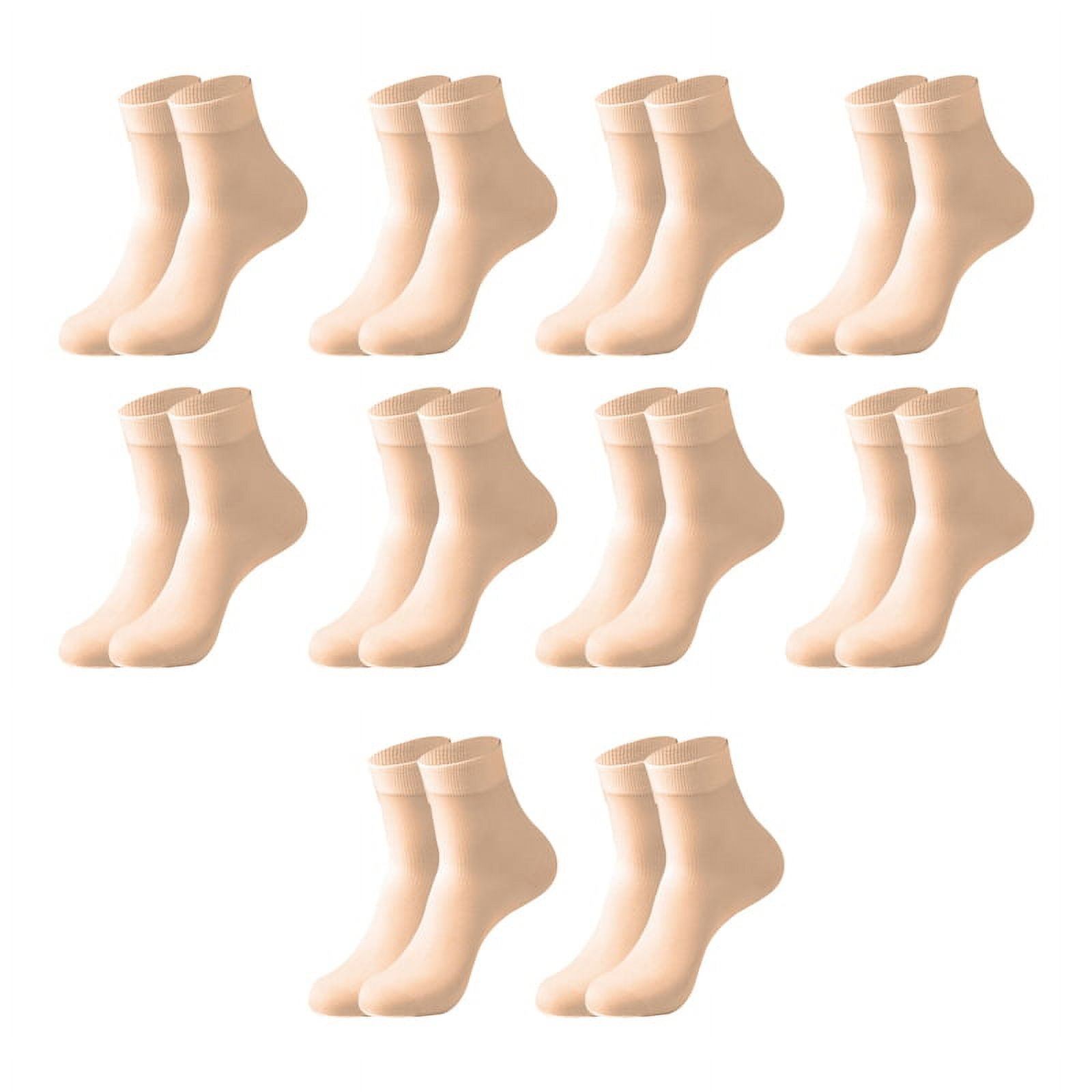 Ruanlalo 10Pairs Women Men Disposable Solid Color Thick Silk Socks for ...