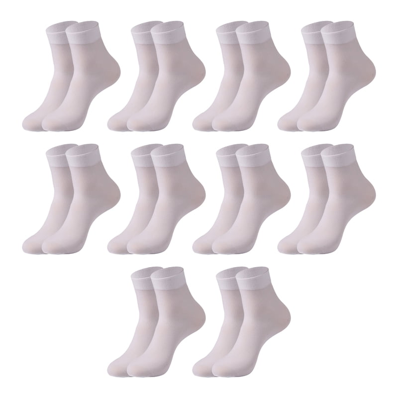 Ruanlalo 10Pairs Women Men Disposable Solid Color Thick Silk Socks for ...