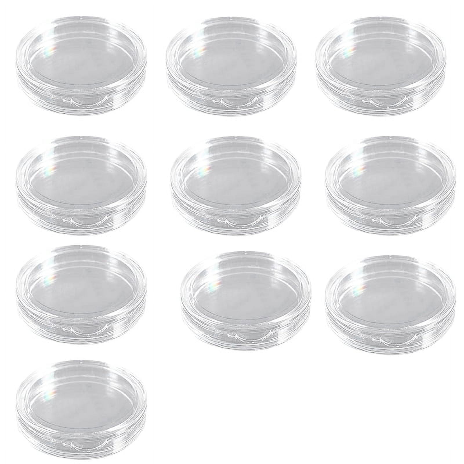 Ruanlalo 10Pcs Clear Transparent Plastic Round Coin Capsule Collecting ...