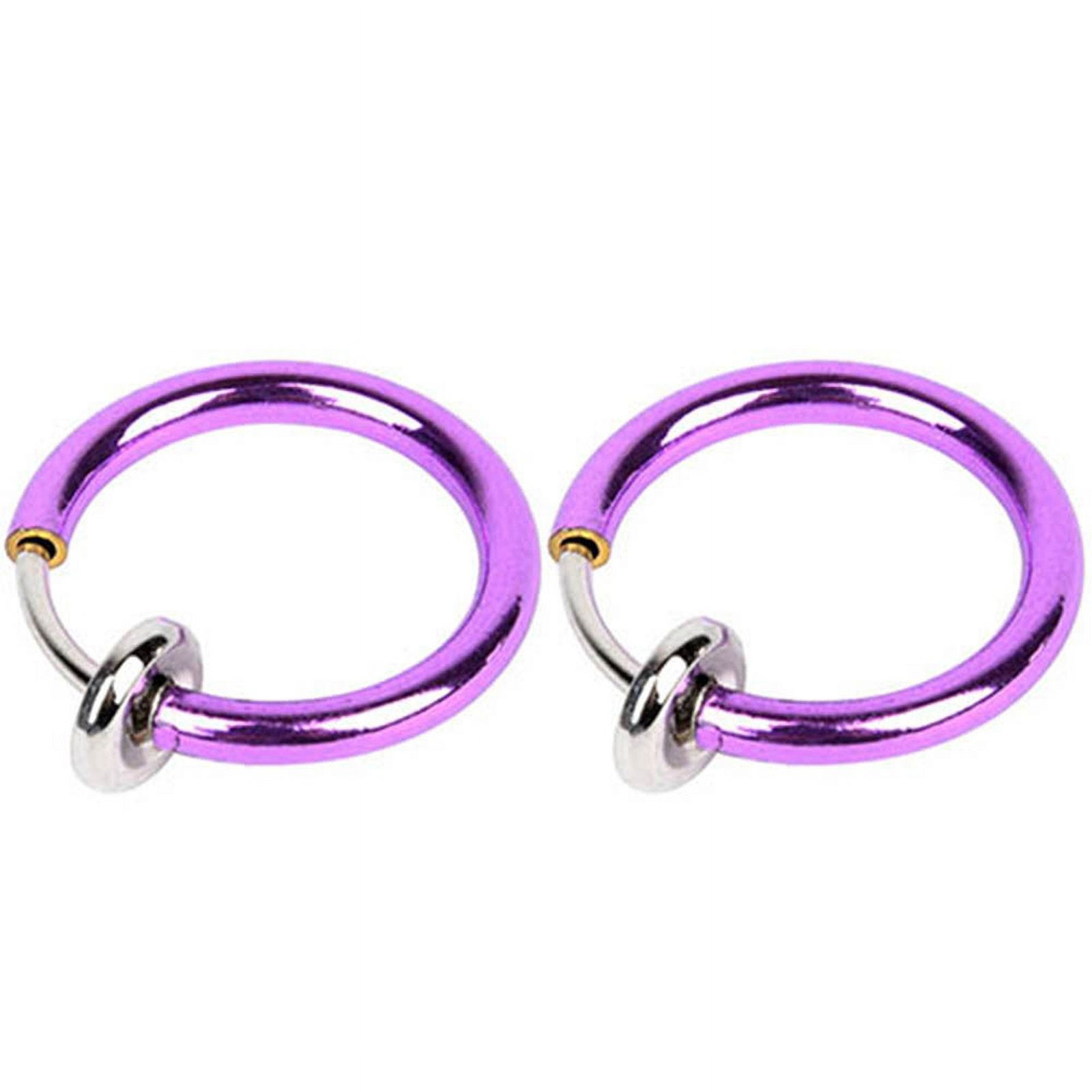 Ruanlalo 2 Pcs Fake Clip on Spring Nose Septum Ring Earring Non ...