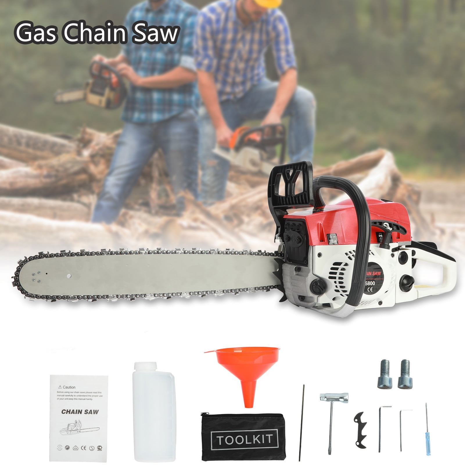 Ruanlalo 20Inch 1 Set Gas Chain Saw,High Power Multifunction 58 Cubic ...