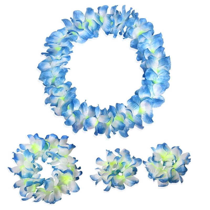 Ruanlalo 4 Pcs/Set Vivid Cloth Hawaii Flower Garland Wreath Head Neck ...