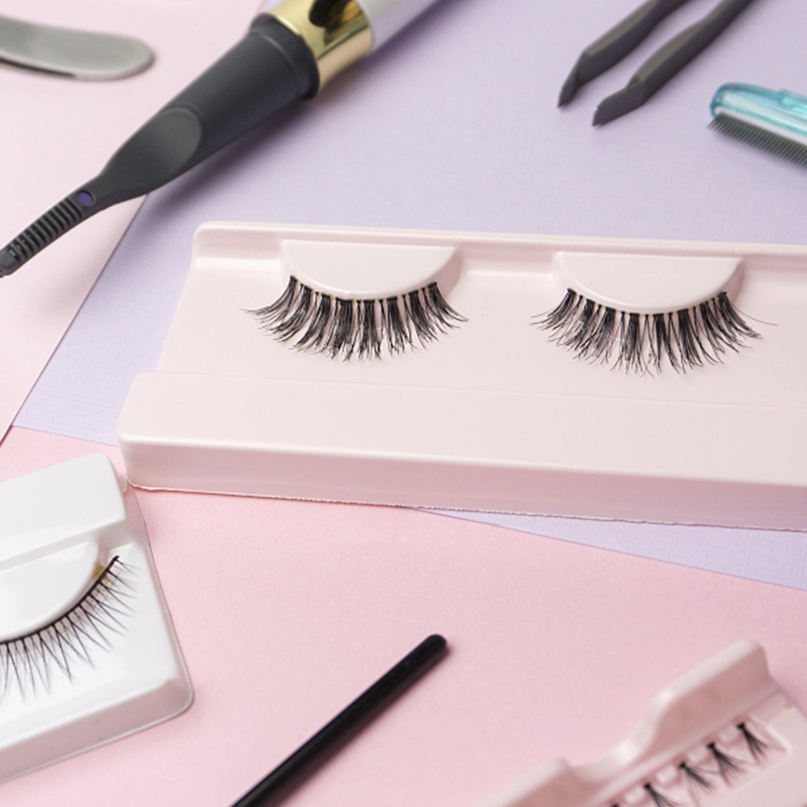 Ruanlalo 5 Pairs Fake Eyelash Natural Looking Transparent Stems Plastic ...