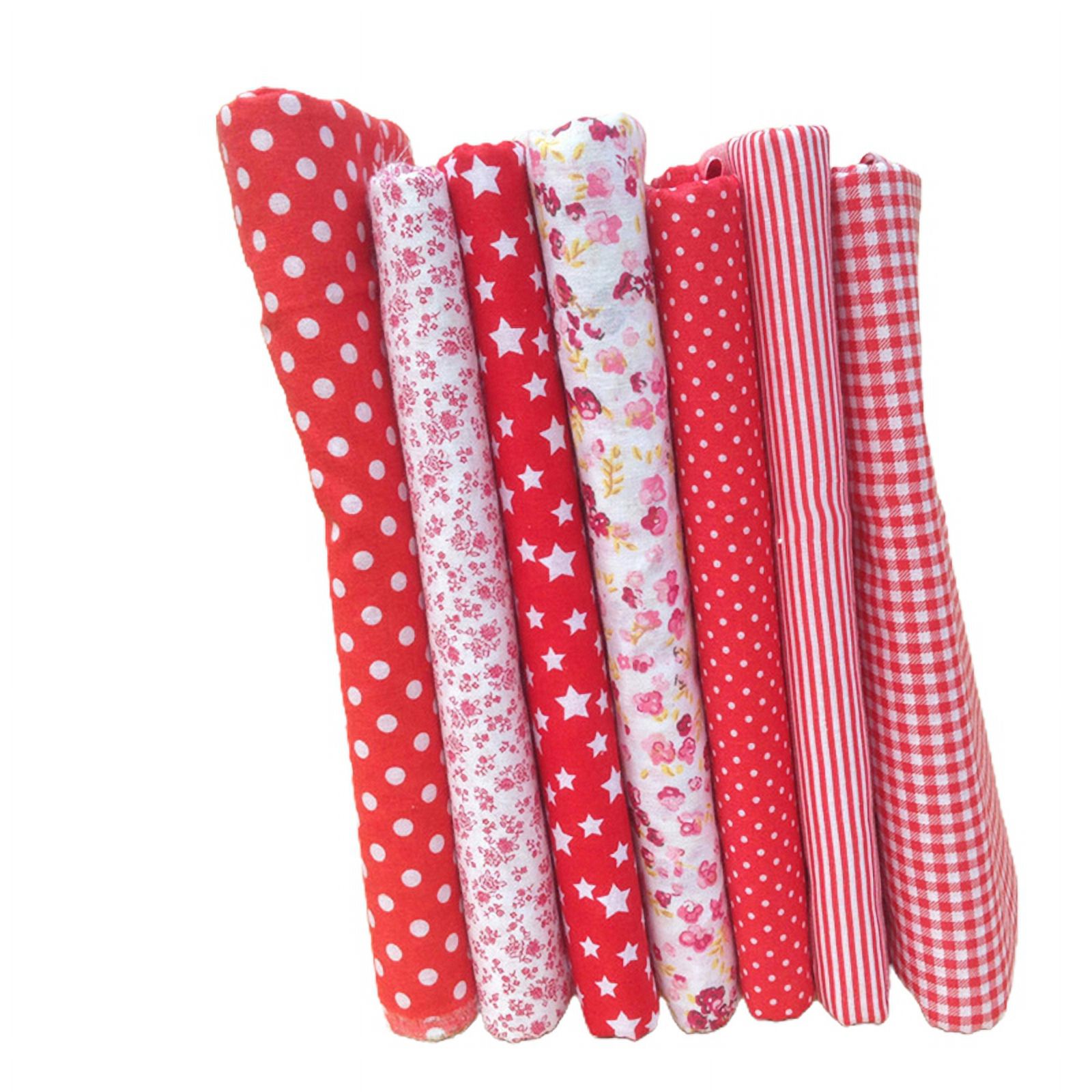 Ruanlalo 7Pcs 25x25cm Polka Dot Flower Cotton Fabric Cloth Sewing DIY ...