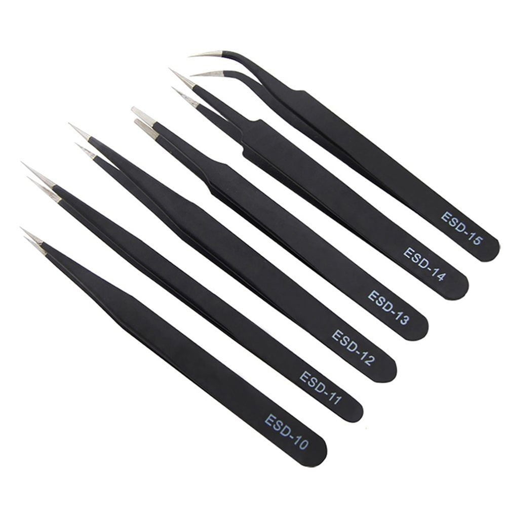 Ruanlalo Anti Static Tweezers,1 Pc ESD Safe Stainless Steel Anti-Static ...