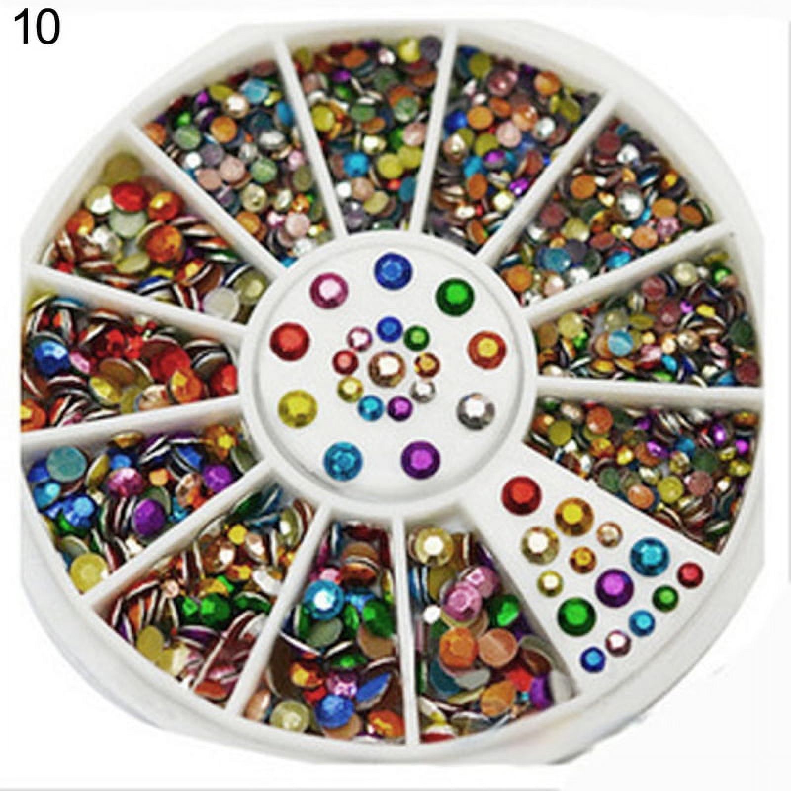 Ruanlalo Colorful Shiny Nail Art Decoration Wheel Colorful Star DIY ...