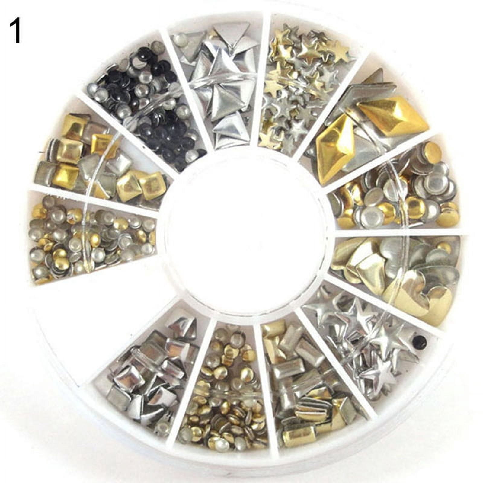 Ruanlalo Colorful Shiny Nail Art Decoration Wheel Colorful Star DIY ...