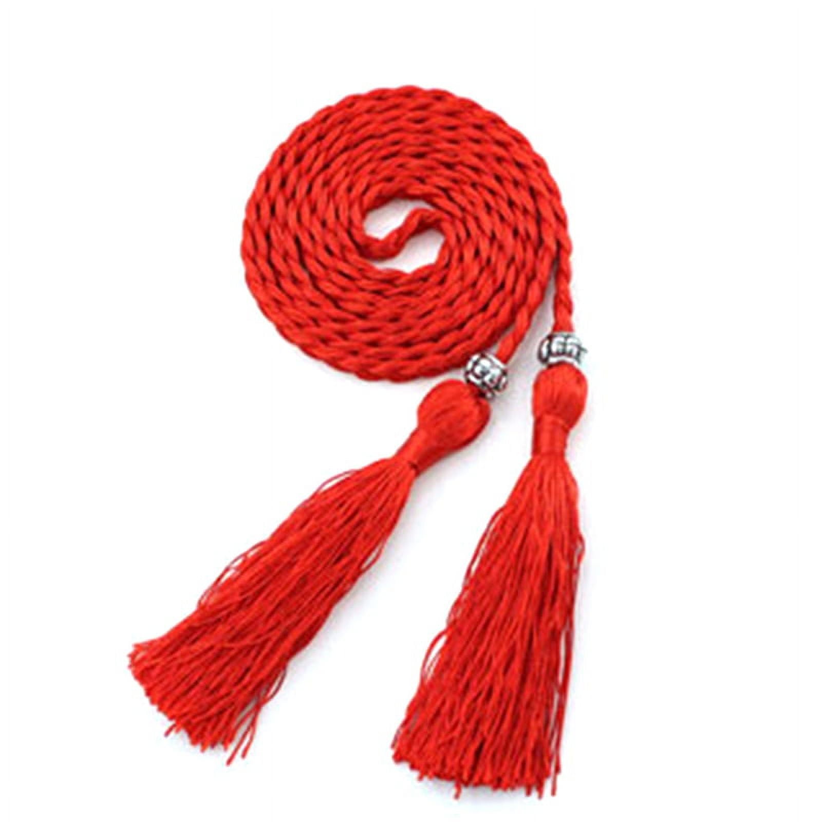 Ruanlalo Ethnic Women Braided Knot Tassel Belt Waistband Skinny Thin ...