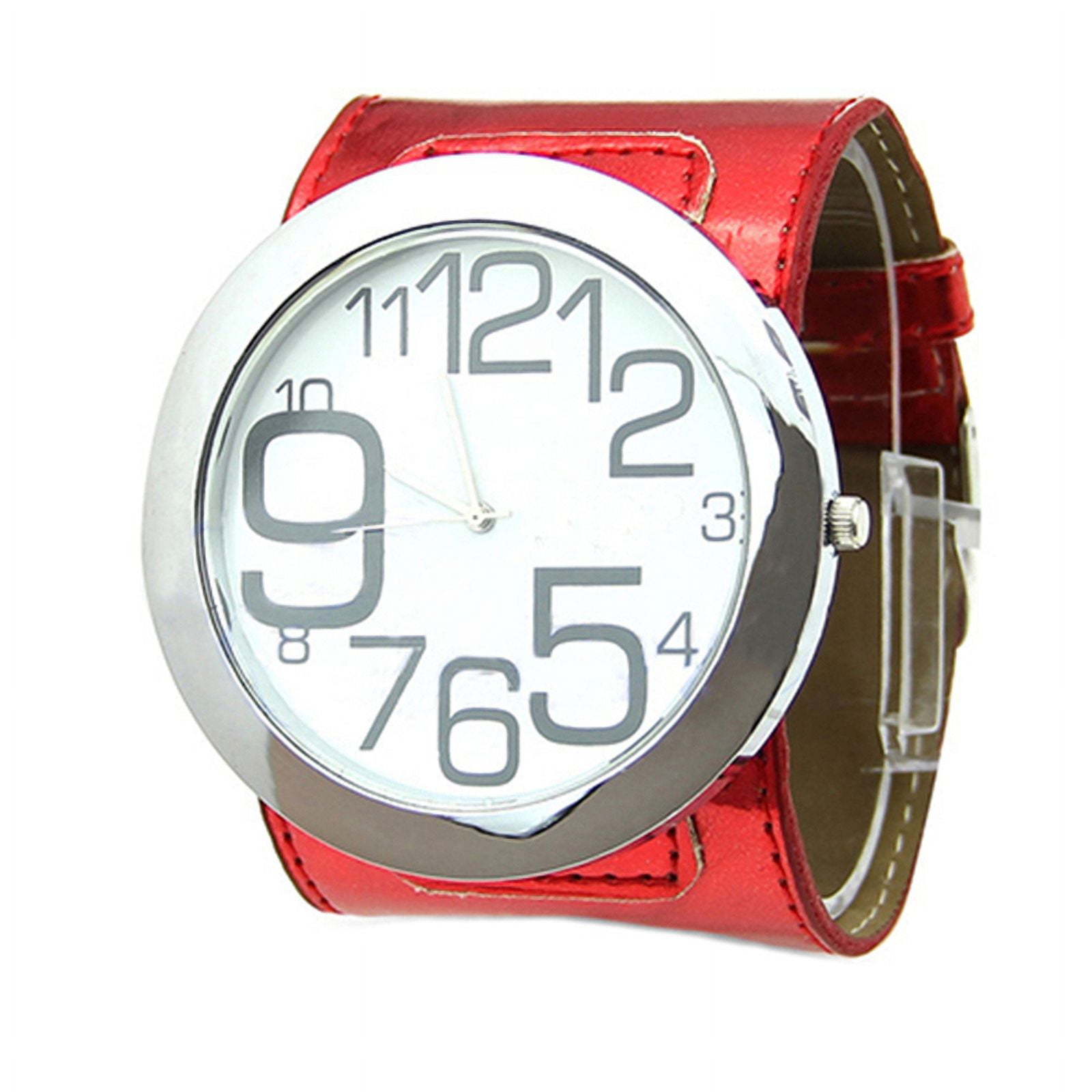 Ruanlalo Men Women Luxury Sport Faux Leather Big Marker Analog Quartz ...