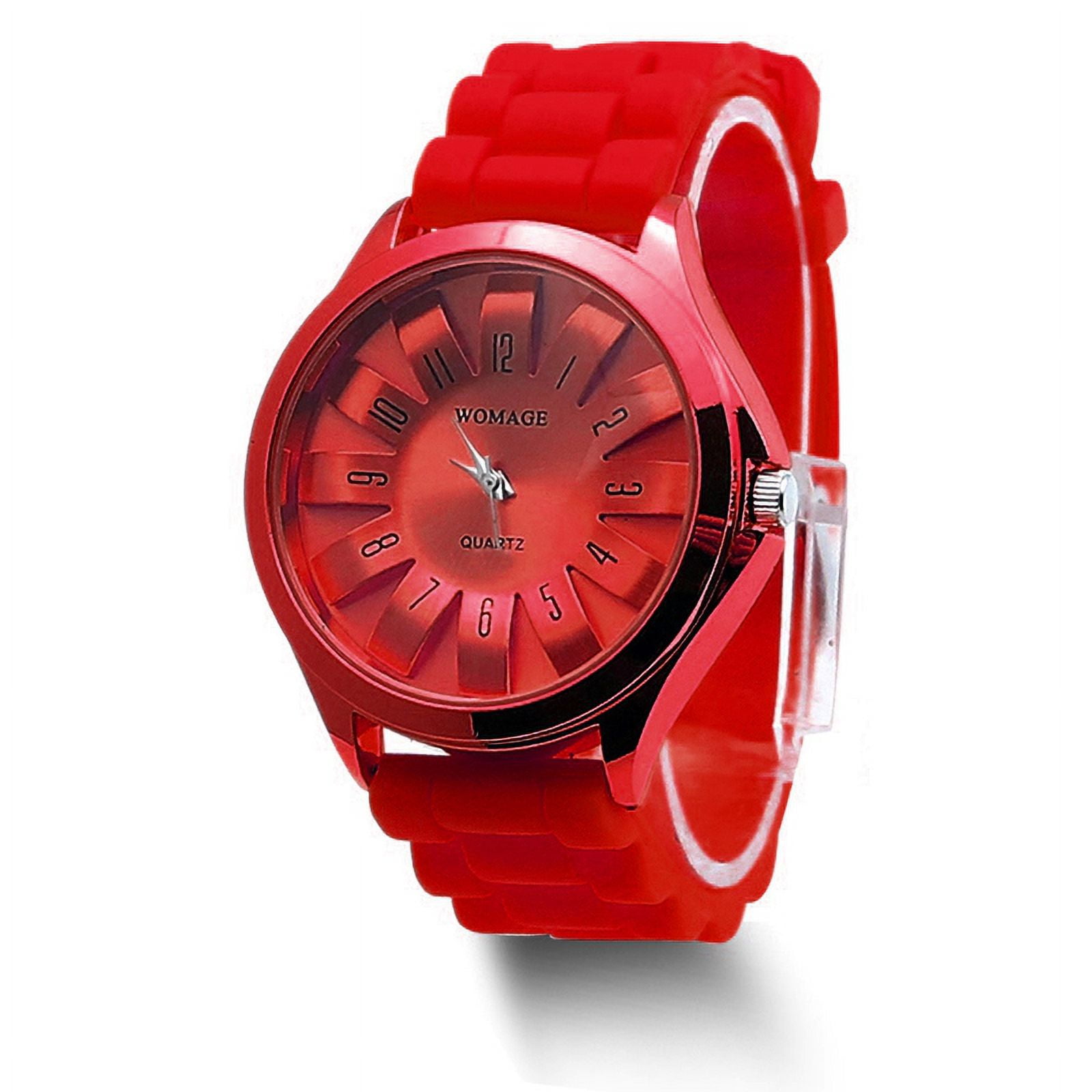 Ruanlalo Silicone Jelly Band Flower Dial Sports Style Watch Men Women ...