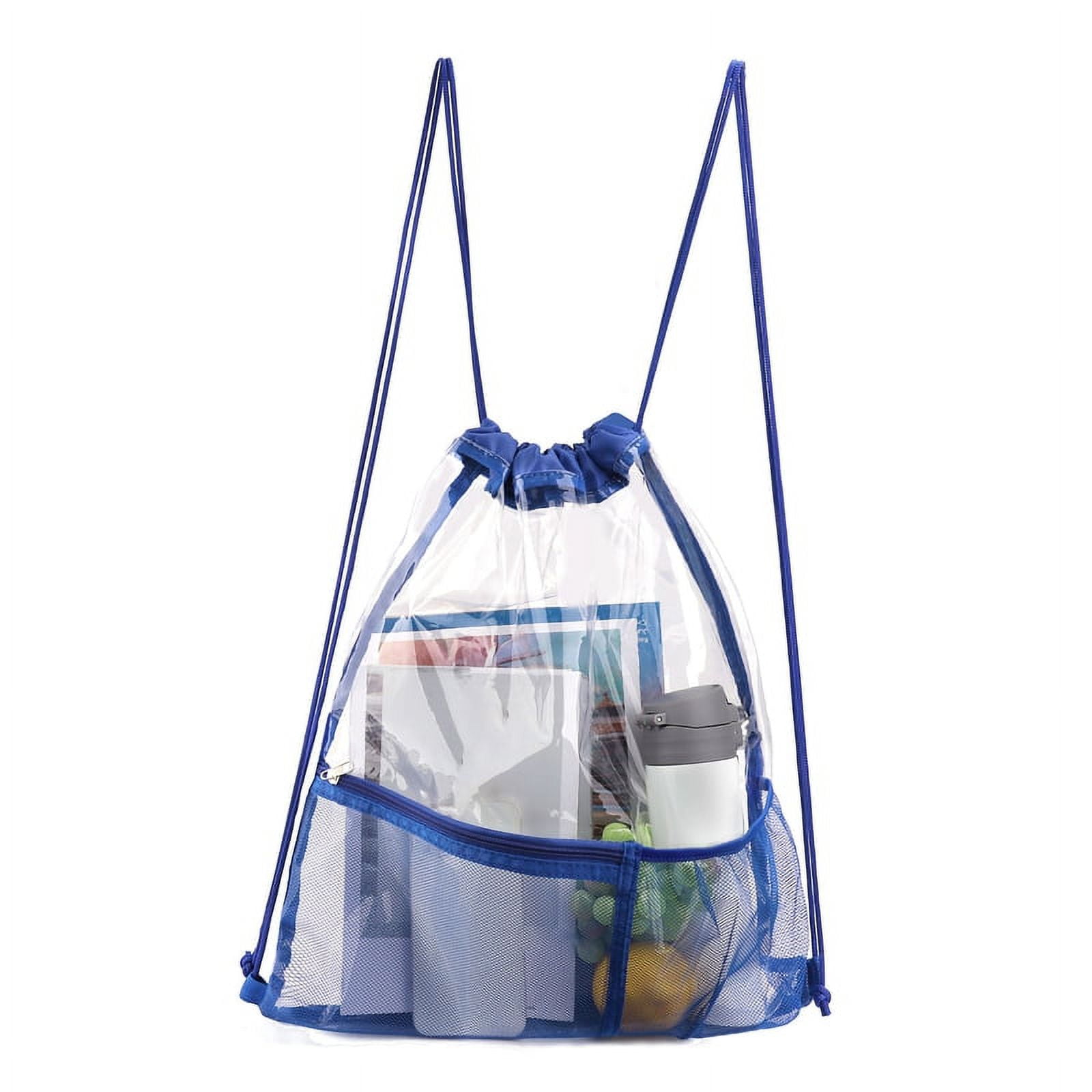 Ruanlalo Travel Bag Clear Drawstring Backpack Adjustable Large Capacity Bag for Concerts Sports ...