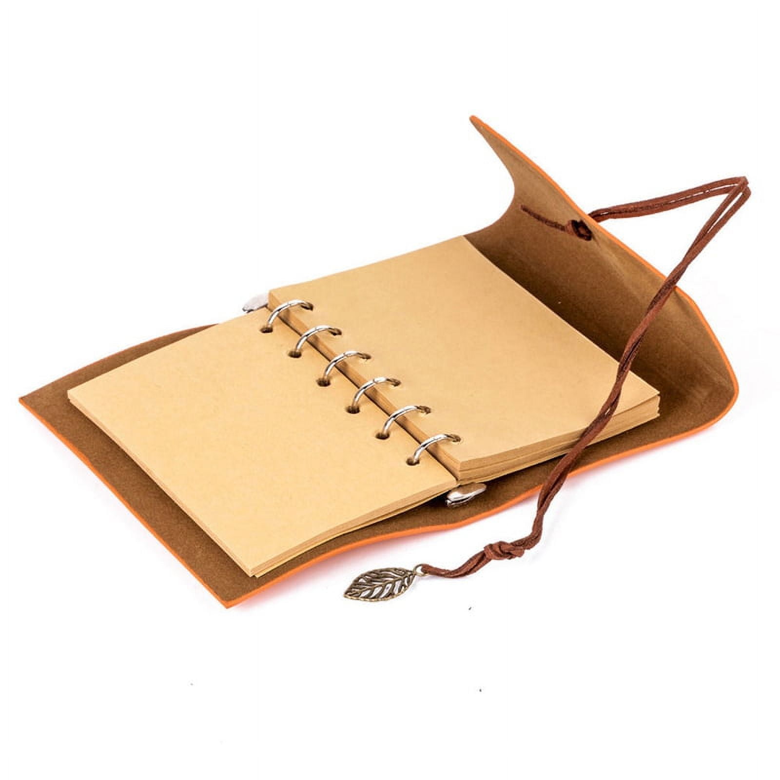 Ruanlalo Vintage Retro Loose-leaf Notebook Faux Leather Leaf Notepad ...