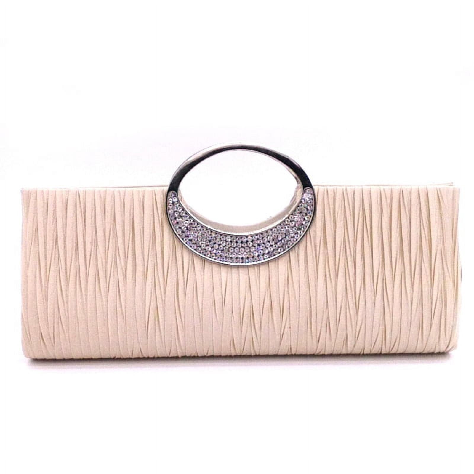 Ruanlalo Women Luxury Rhinestone Satin Pleated Evening Bag Party Clutch ...