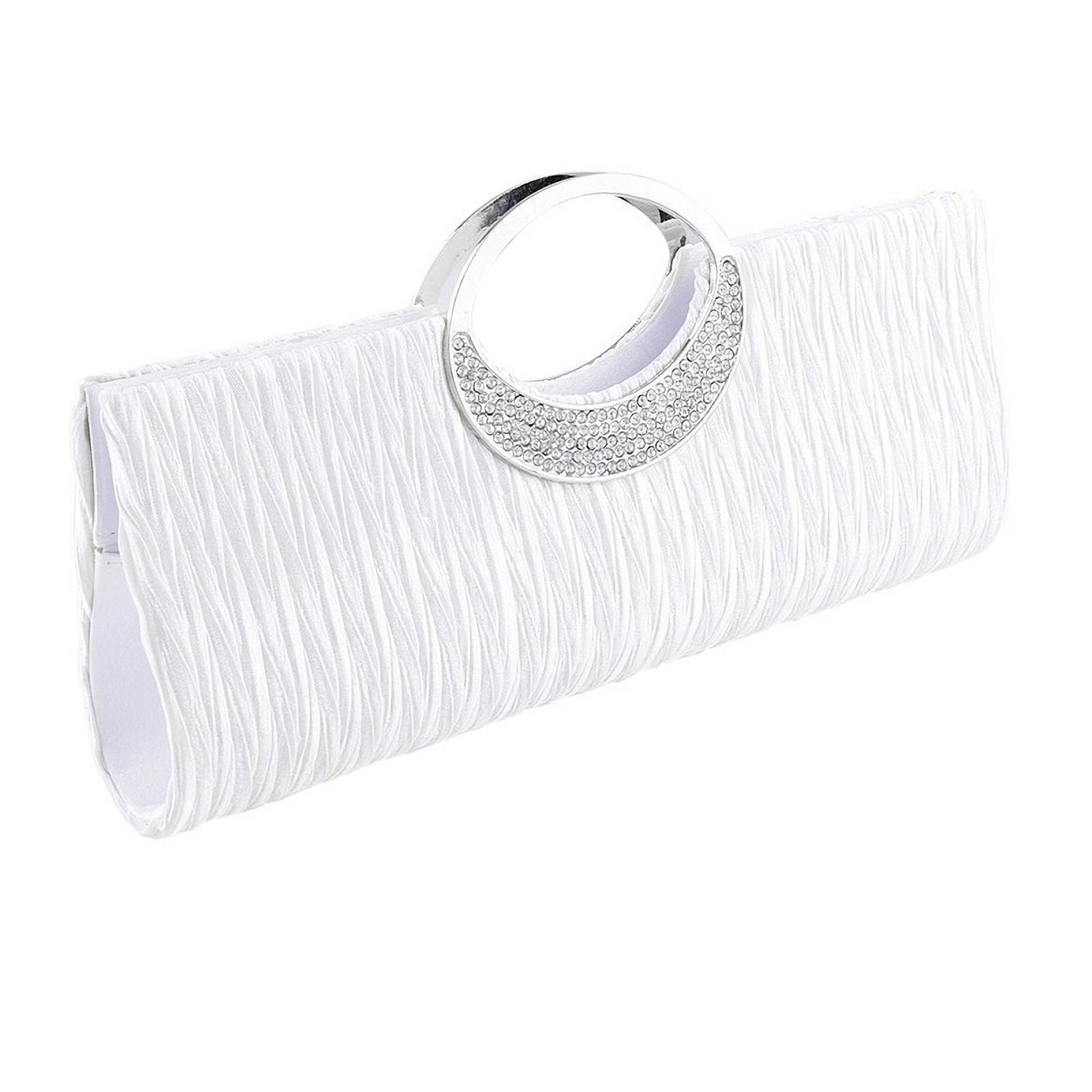 Ruanlalo Women Luxury Rhinestone Satin Pleated Evening Bag Party Clutch ...