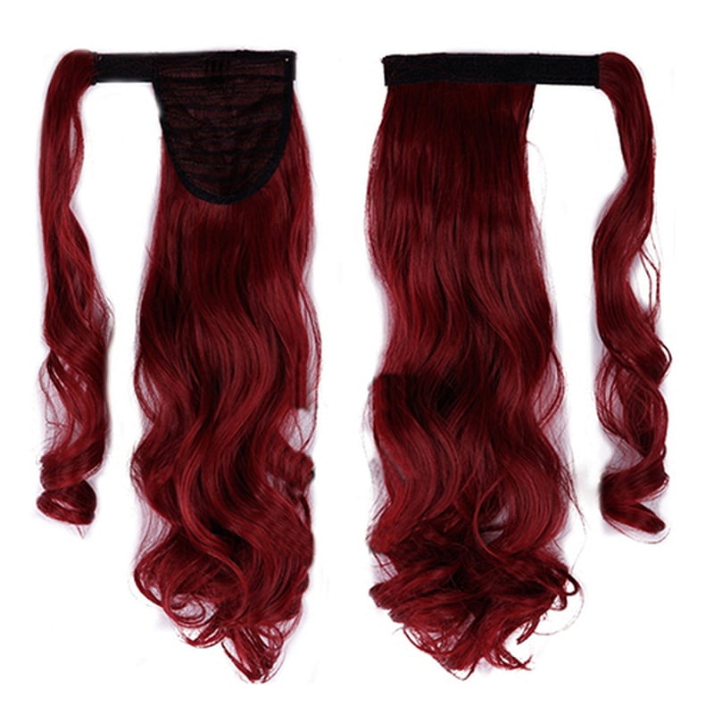 Ruanlalo Women\'s Beauty Long Wavy Ponytail Wigs Clip in Pony Tail Hair ...