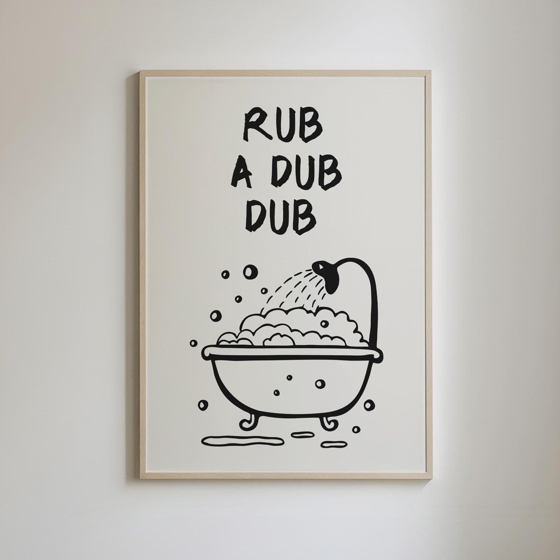 Rub A Dub Dub Print, Trendy Bathroom Decor, Funky Bathroom Print, Funny ...