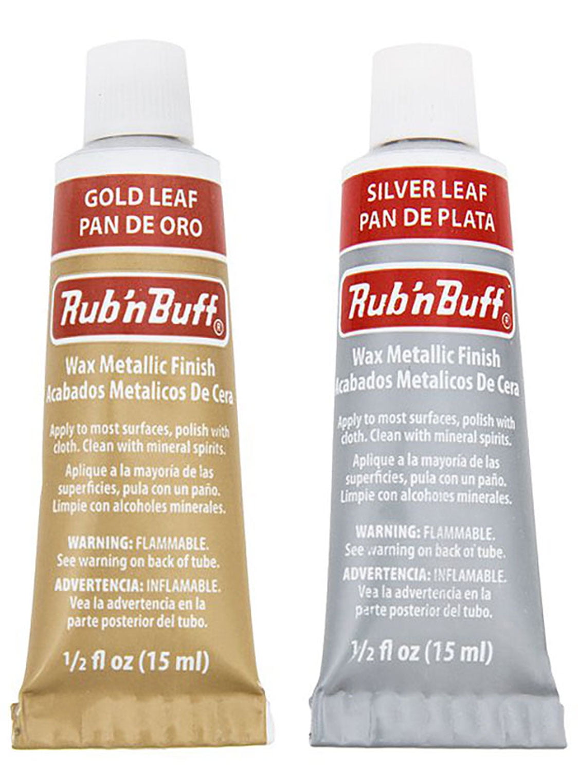Rub-N-Buff Metallic Wax Crafts Bundle - Silver Leaf and Gold Leaf ...