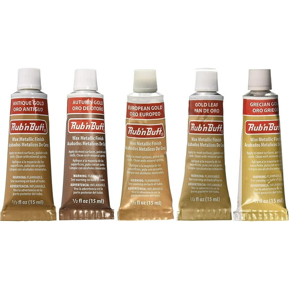 Rub 'N Buff Wax Metallic Finish, 5 Color Assortment (Antique , Autumn ...
