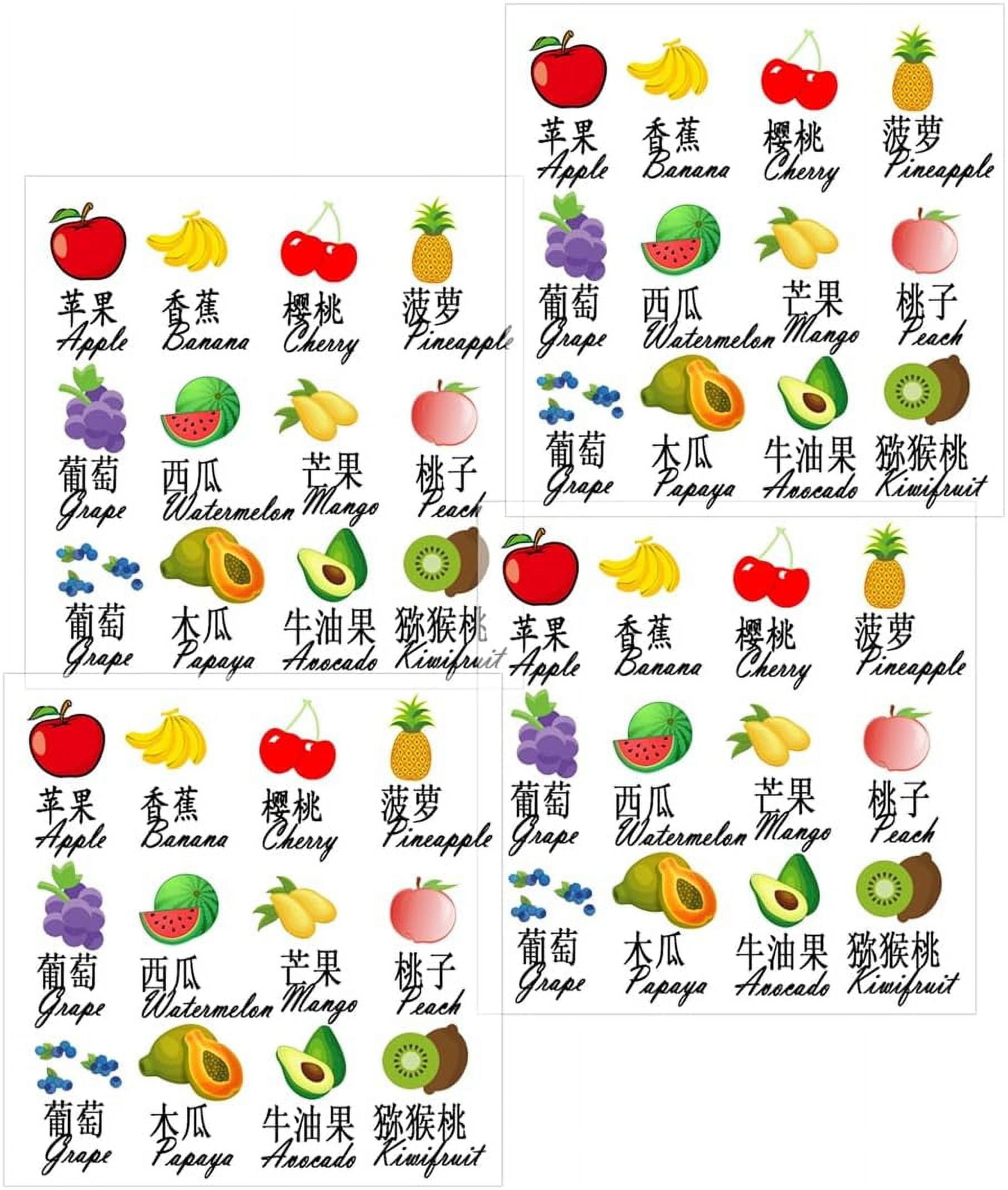 Rub On Transfer Fruits Stickers for Scrapbook 4 Sheets 1inch Apple ...