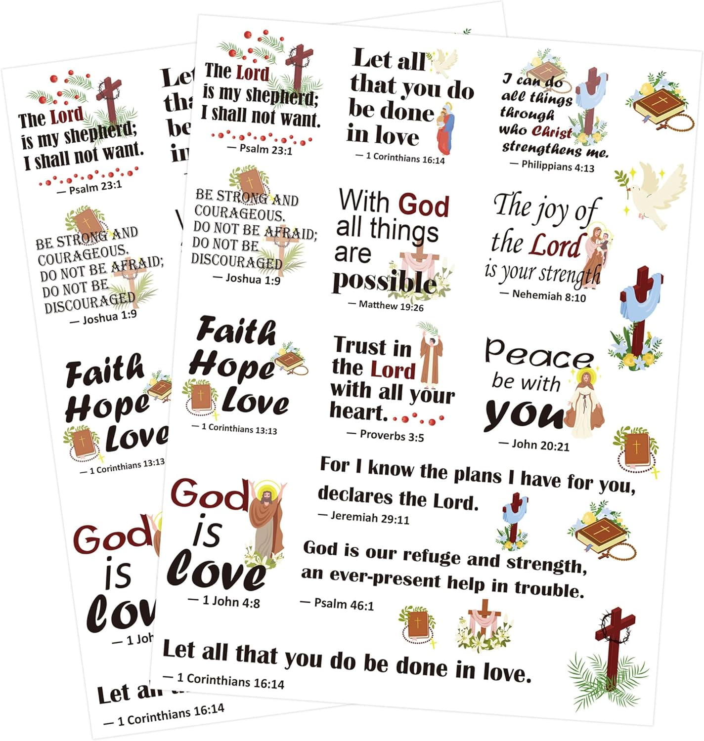 Rub On Transfers Stickers Christian Stickers Bible Verse -Jesus ...