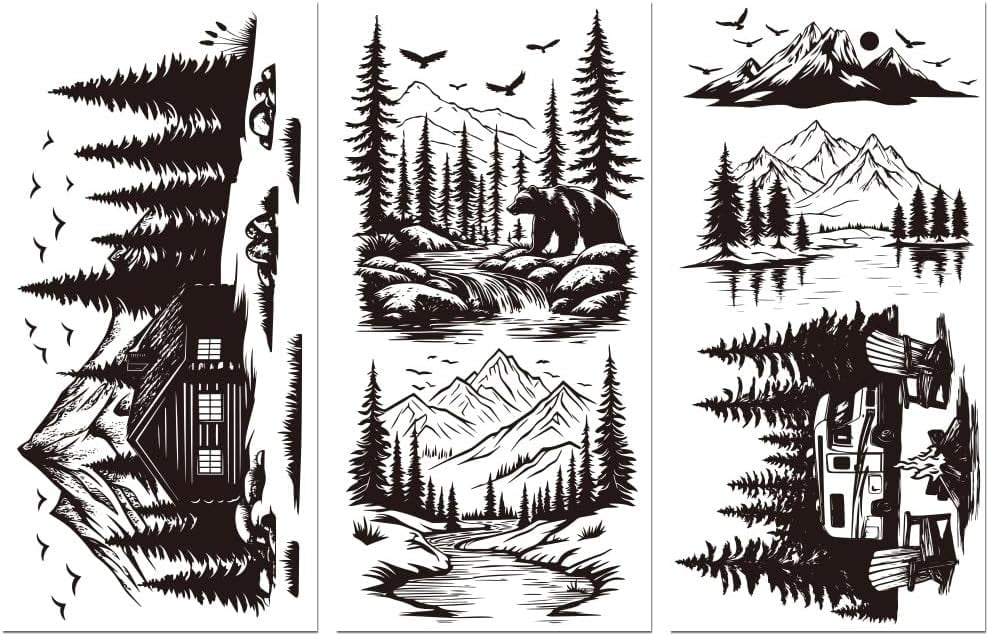 Rub on Transfer Decal Sticker for Furniture Craft Decor 6"x12" Black ...