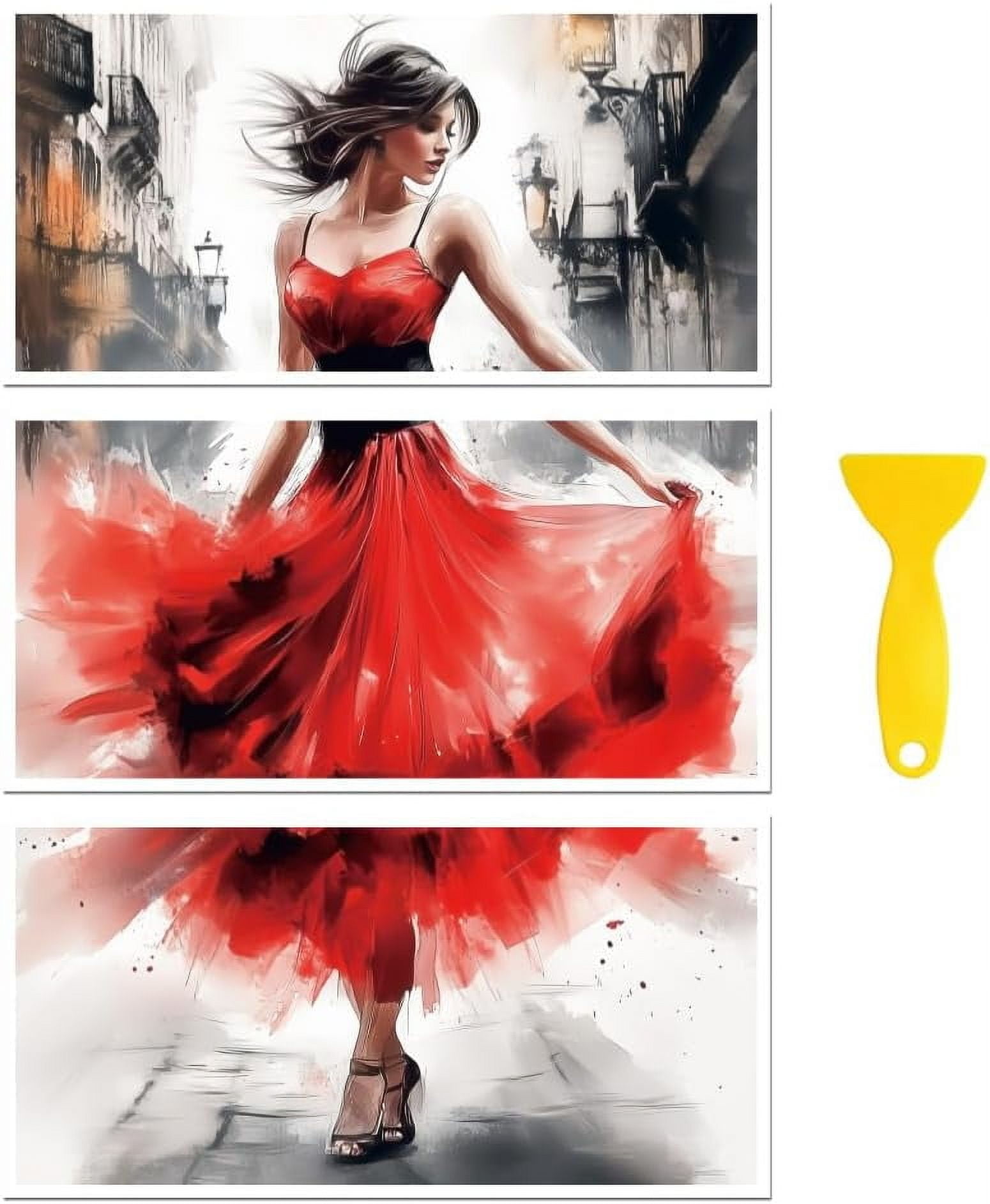 Rub on Transfer Decal Sticker for Furniture Craft Decor 6"x12" Dancing ...