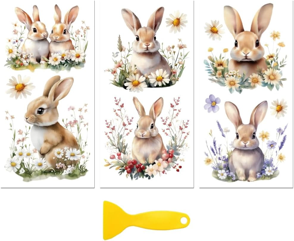 Rub on Transfer Decal Sticker for Furniture Craft Decor 6"x12" Easter ...