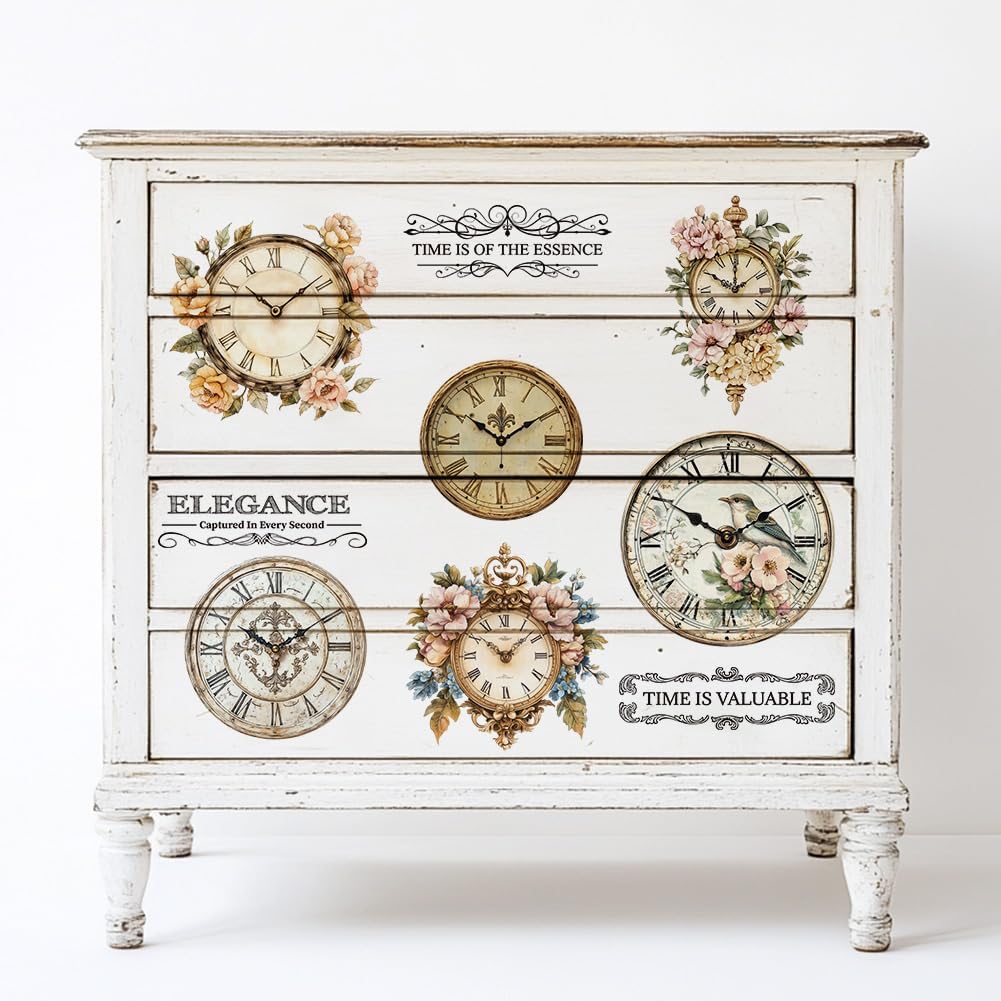Rub on Transfer Decal Sticker for Furniture Craft Decor 6"x12" Retro ...