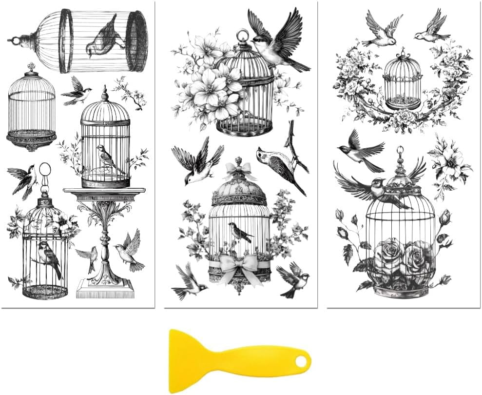 Rub on Transfer Decal Sticker for Furniture Craft Decor 6"x12" Vintage ...