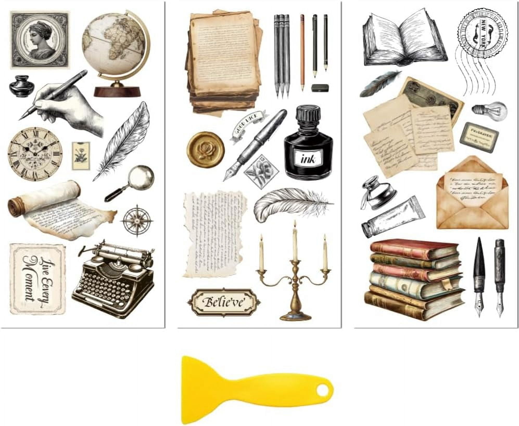 Rub on Transfer Decal Sticker for Furniture Craft Decor 6"x12" Vintage ...