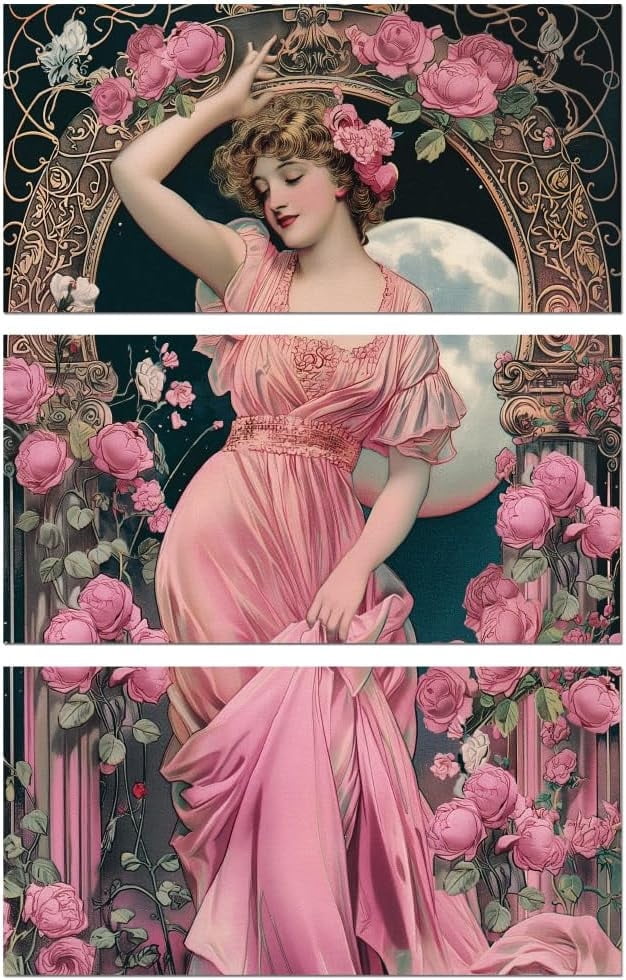 Rub on Transfer Decals for Furniture Crafts 6"x12" 3Pcs Victorian Lady ...