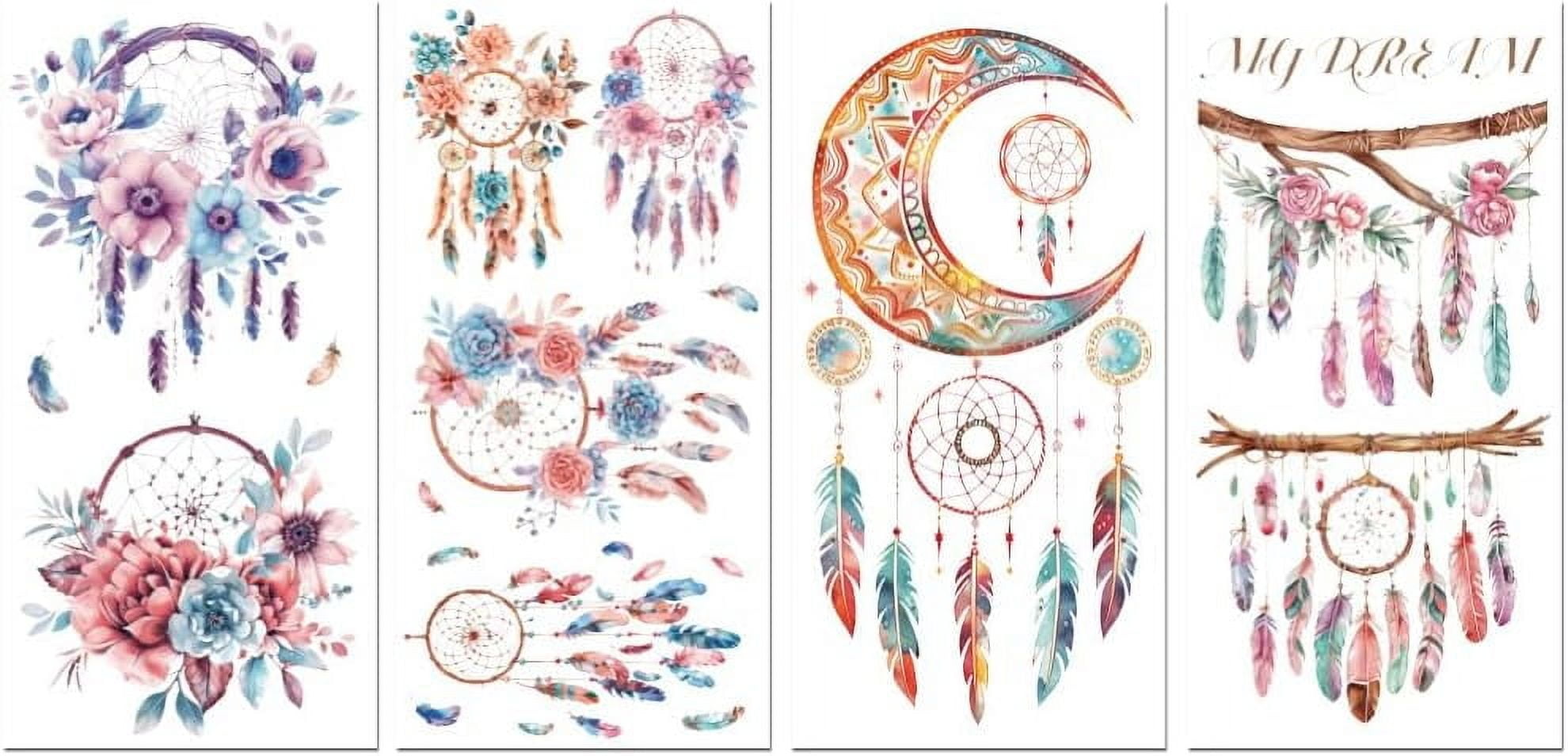 Rub on Transfer Decals for Furniture Crafts 6"x12" 4Pcs Dreamcatcher ...