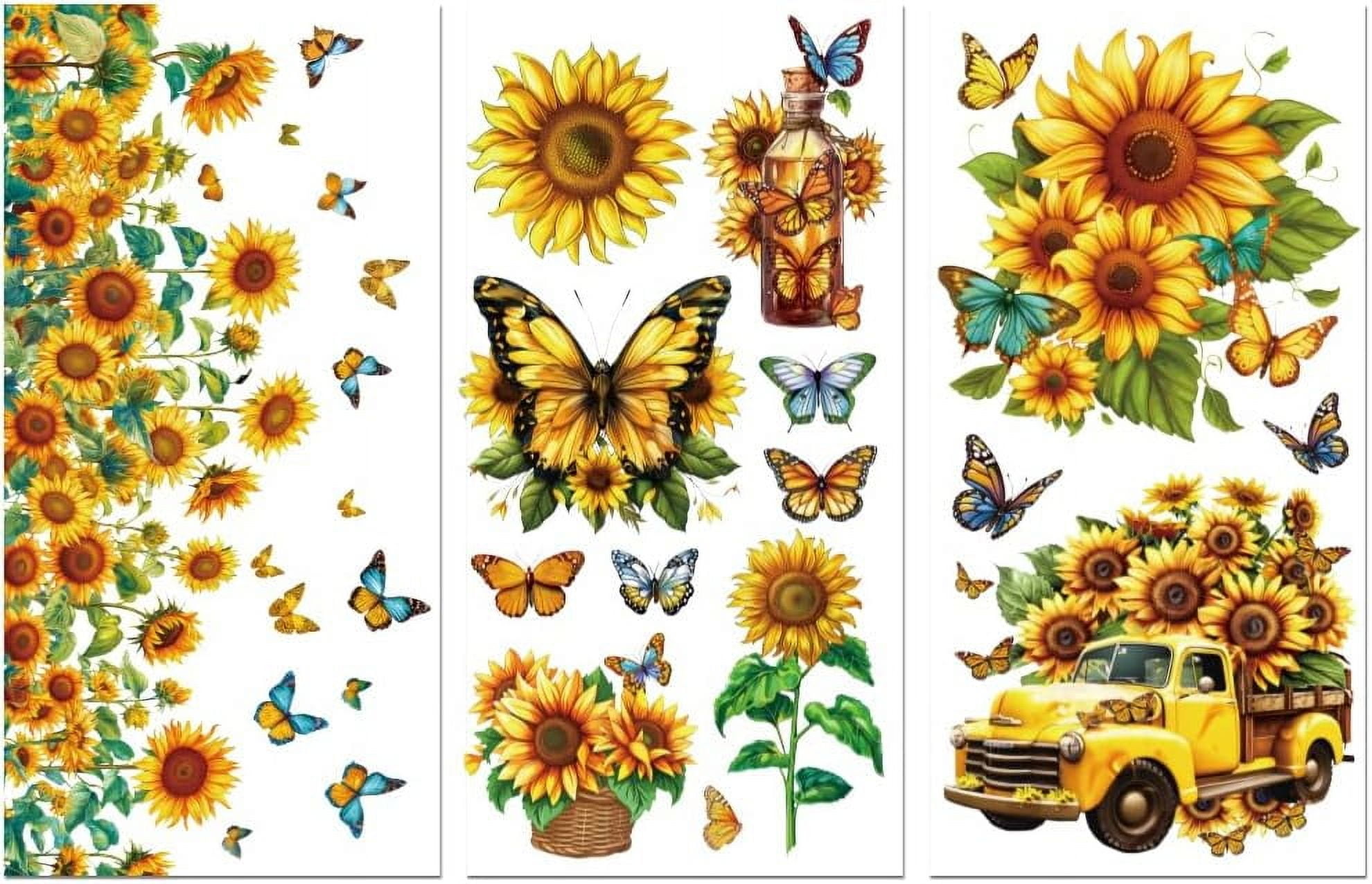 Rub on Transfer Decals for Furniture Crafts Decor 6"x12" 3Pcs Butterfly ...