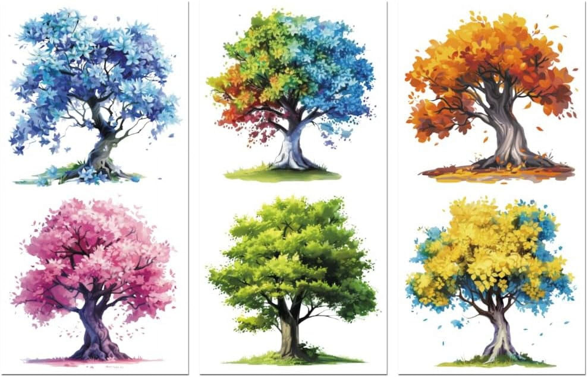 Rub on Transfer Decals for Furniture Crafts Decor 6"x12" 3Pcs Colorful ...